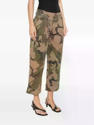 CIRCUS HOTEL Camouflage-print Chain-link Jeans