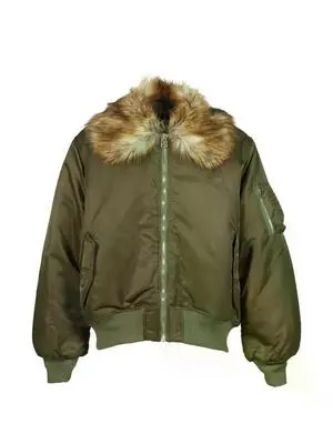 KAMIYA Faux-fur Collar Flight Jacket - Green