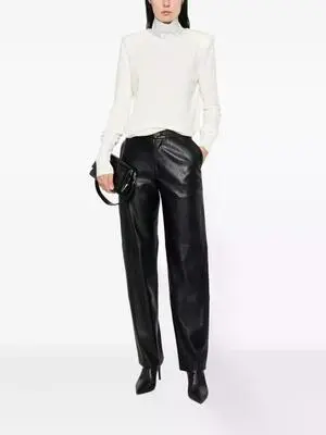 CIRCUS HOTEL Crystal-embellished Padded-shoulder High Neck Sweater