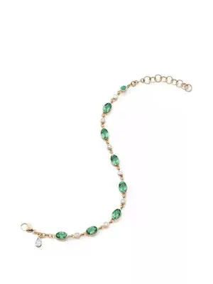 Monica Rich Kosann 18k Yellow Green Tourmaline And Diamond Tennis Bracelet - Gold