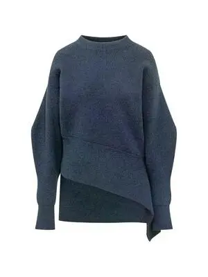 Givenchy Asymmetric Ribbed-knit Sweater - Blue