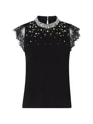 Liu Jo T-shirt With Lace And Rhinestones