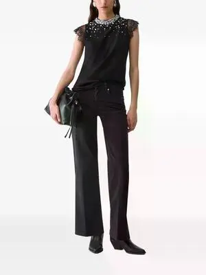 Liu Jo T-shirt With Lace And Rhinestones
