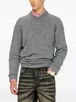 DIESEL® V-neck Jumper In Wrinkled Boiled Knit