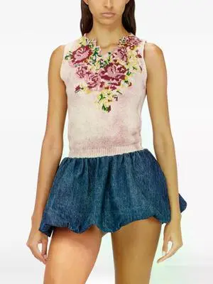 DIESEL® Vest In Floral Wool-blend Knit