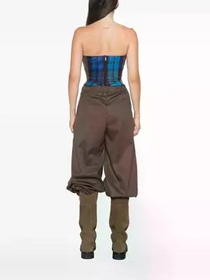 VIVIENNE WESTWOOD Tartan-print Draped Corset Top