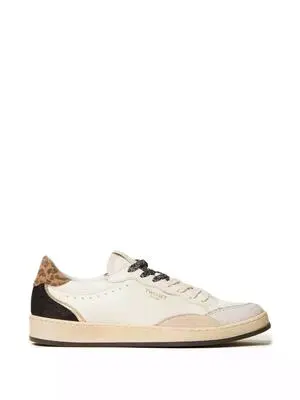 TWINSET Leather Trainers With Logo And Laminated Inserts