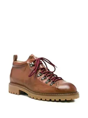 Eleventy Lace-up Leather Hiking Boots