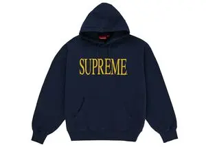 Supreme Capital Hooded Sweatshirt - Navy Blue
