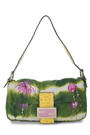 Fendi Multicolor Embellished Suede Baguette