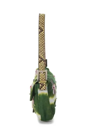 Fendi Multicolor Embellished Suede Baguette