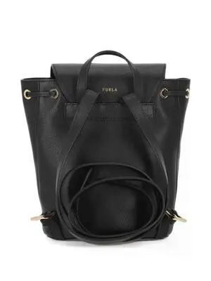 Furla Logo-plaque Pebbled Leather Backpack