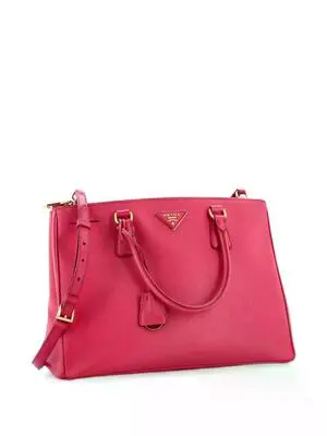 Prada Double Zip Lux Saffiano Leather Medium Tote Bag - Pink