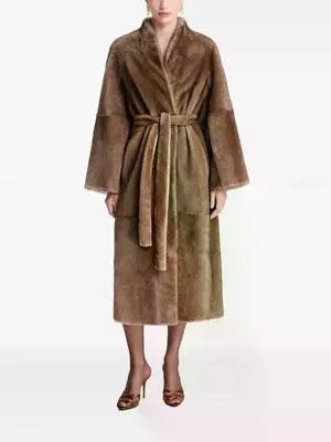 Nour Hammour Davos Shearling Robe Coat