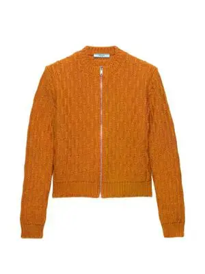 Prada Wool And Alpaca Cardigan - Orange