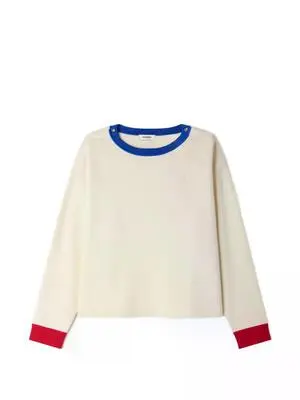 Sandro Contrast Round-neck Wool Sweater