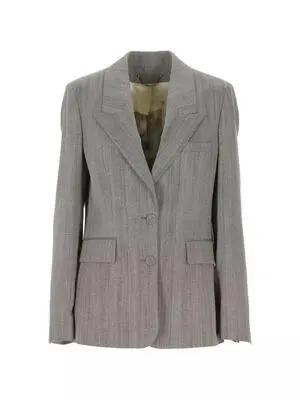 GOLDEN GOOSE Jacket In Gray Pinstripe Wool-blend
