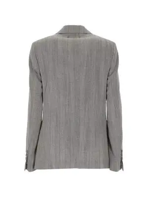 GOLDEN GOOSE Jacket In Gray Pinstripe Wool-blend