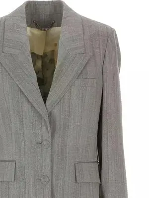 GOLDEN GOOSE Jacket In Gray Pinstripe Wool-blend