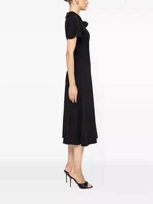 NISSA Floral-detail Midi Dress - Black