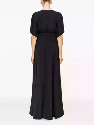 NISSA Crystal Embellished Maxi Dress - Black