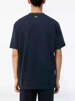 Lacoste Logo-embroidered Contrast-trim T-shirt