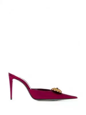 Saint Laurent Thierry Crystal-embellished Heeled Mules