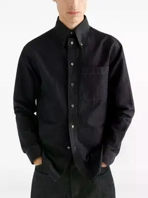 LEMAIRE Button-down Shirt In Linen And Cotton Chambray