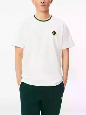 Lacoste Logo-patch Tipped-trim T-shirt - White