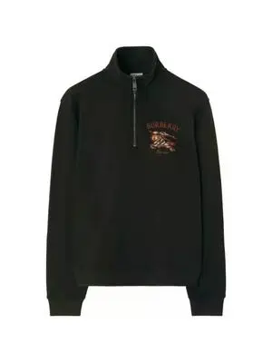 Burberry Knight Check Cotton Half-zip Sweater