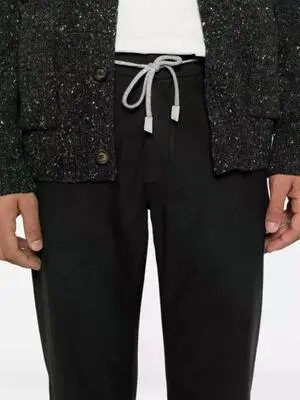 Eleventy Drawstring-waist Straight-leg Trousers