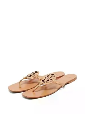 Tory Burch Mini Miller Square Toe Thong Sandals - Neutrals