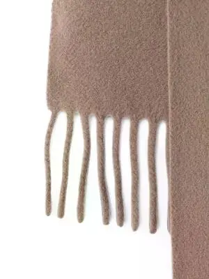Max Mara Fringed Logo-embroidered Scarf - Neutrals