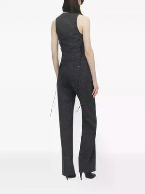 Alexander McQueen Flecked-pattern Straight-leg Trousers