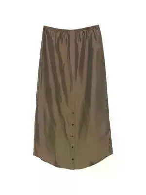 ALYSI Button-up Curved-hem Skirt