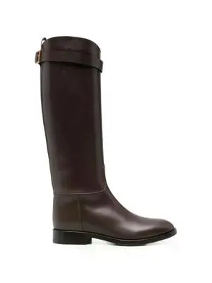 Eleventy Buckled Leather Boots