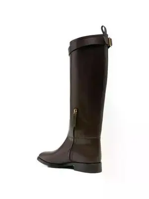Eleventy Buckled Leather Boots