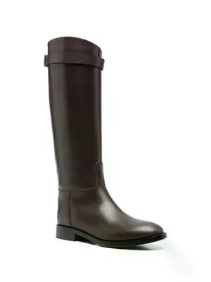 Eleventy Buckled Leather Boots