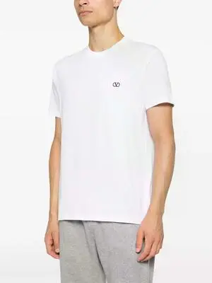 Valentino Garavani Cotton T-shirt With Vlogo Embroidery