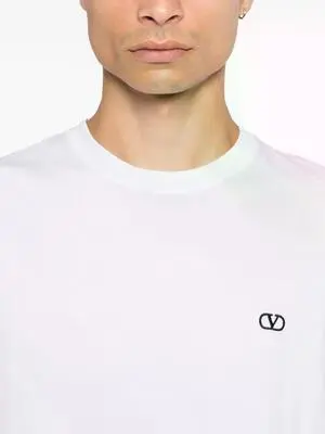 Valentino Garavani Cotton T-shirt With Vlogo Embroidery