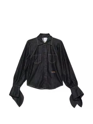 PATOU Knot-sleeve Denim Blouse