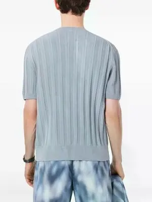 Lacoste Ribbed-knit Embroidered-logo T-shirt