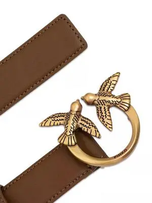 Pinko Love Birds Leather Belt - Brown