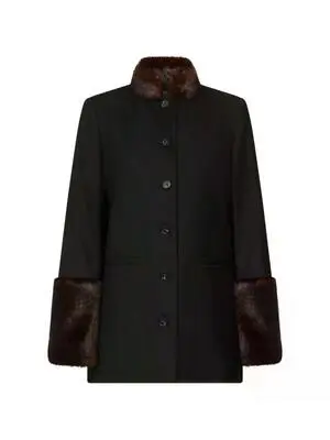 Loulou De Saison Goa Faux-fur-trim Virgin Wool Coat