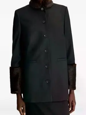 Loulou De Saison Goa Faux-fur-trim Virgin Wool Coat