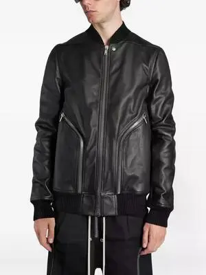 Rick Owens Heizer Zip-pocket Leather Bomber Jacket