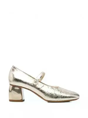 FORTE_FORTE Metallic-effect Block-heel Pumps