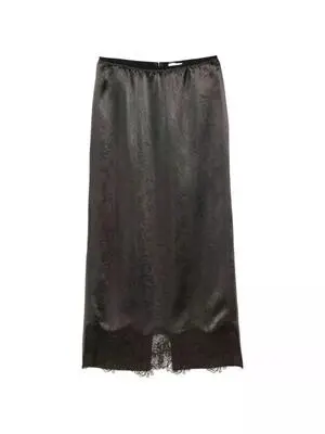 ALYSI Lace-trim Crinkled-finish Skirt