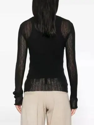 CORTANA Mesh-knit Long-sleeve Top