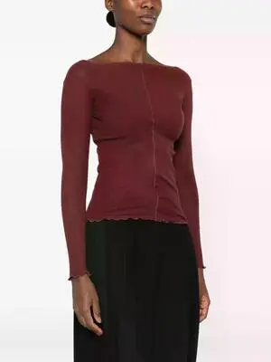 BASERANGE Ribbed-knit Boat-neck T-shirt